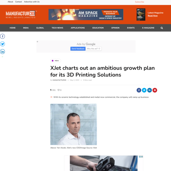 XJet charts out an ambitious growth plan for its 3D Printing Solutions ...